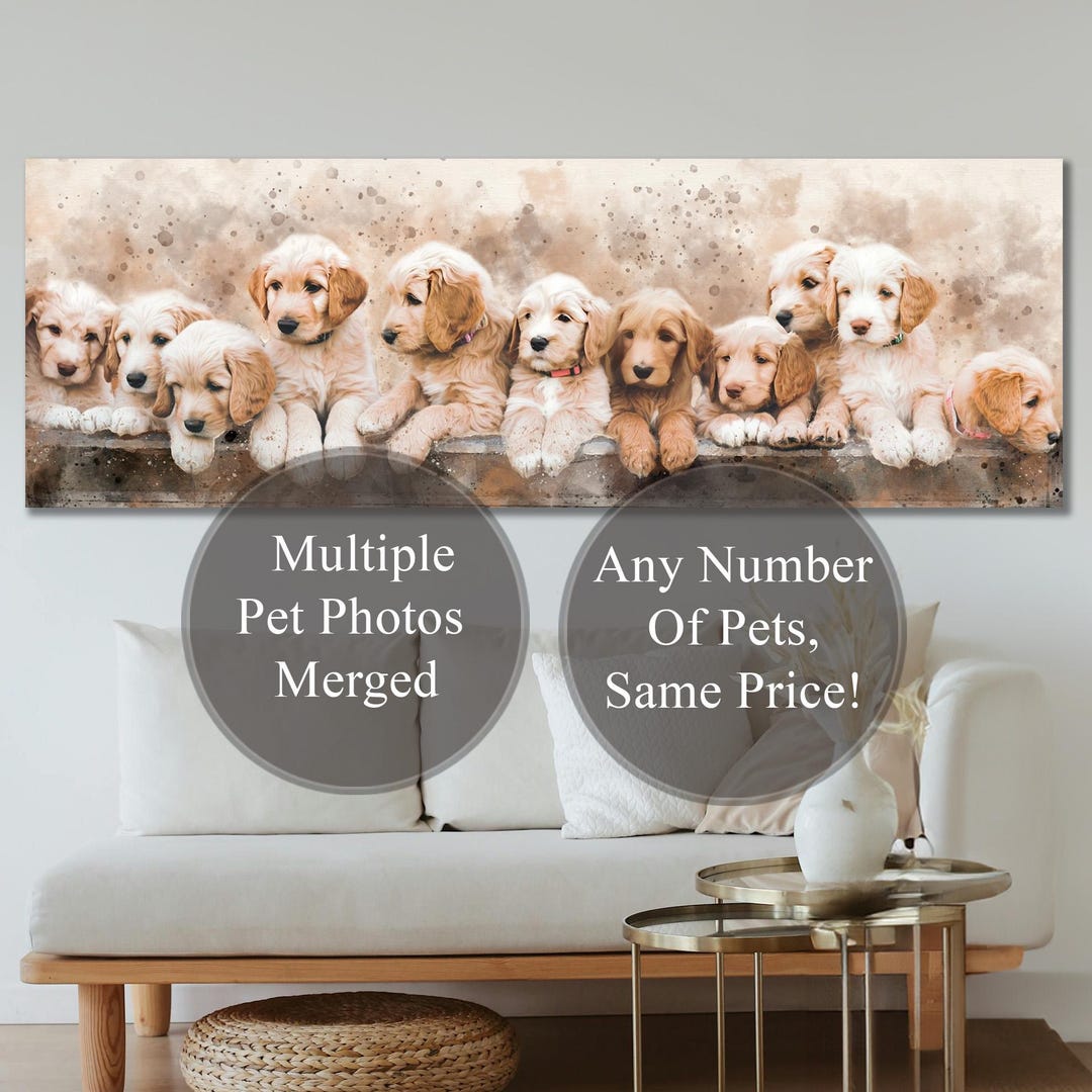 Custom Watercolour Pet Portrait – Multiple Animals Combined From ...