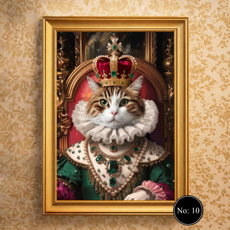Royal Pet Portrait Custom From Photo – Renaissance Pirate Dog or Cat ...