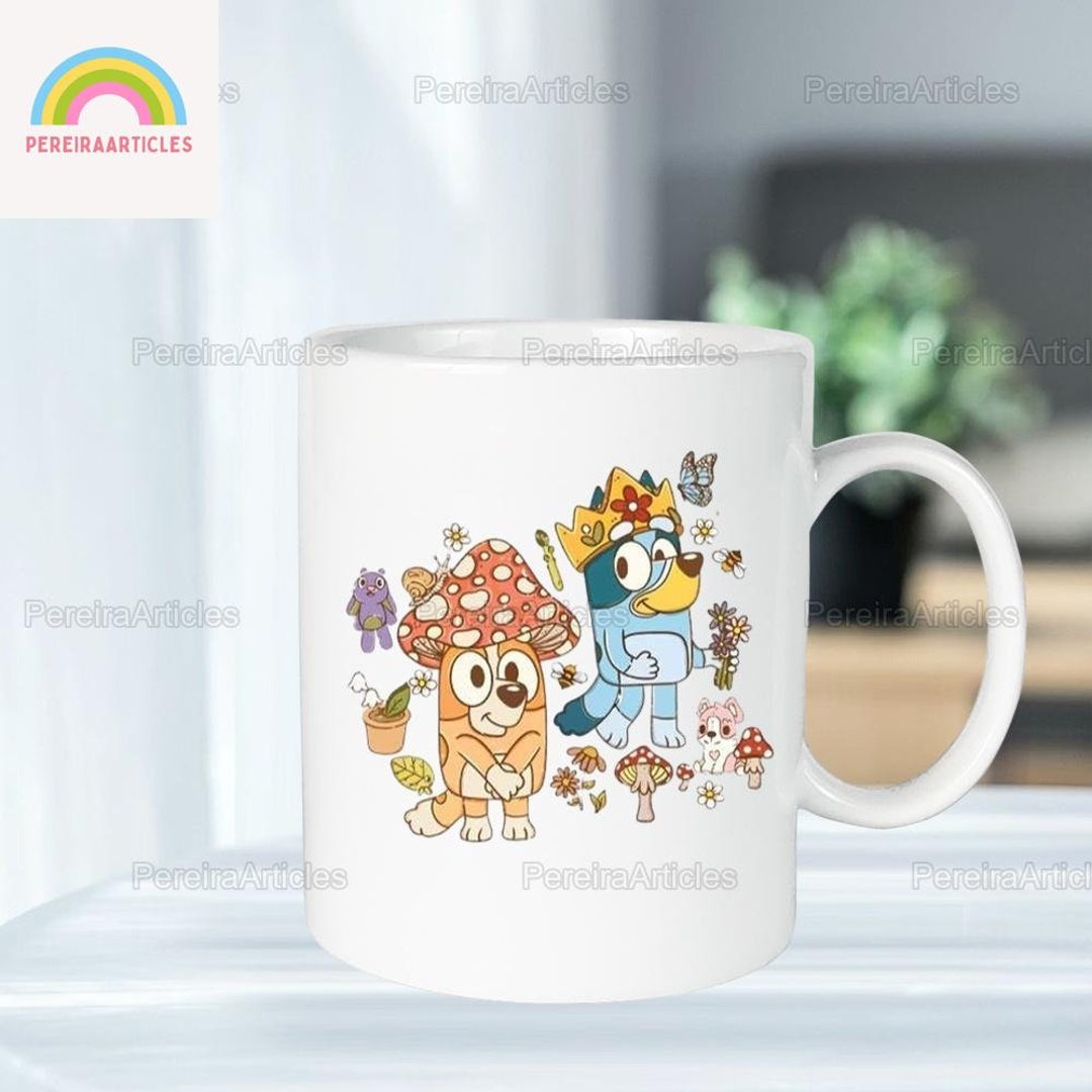 Bluey Mushroom Mug, Bluey Dad Coffee Mug, Bluey Dad Mug, Bluey Family ...