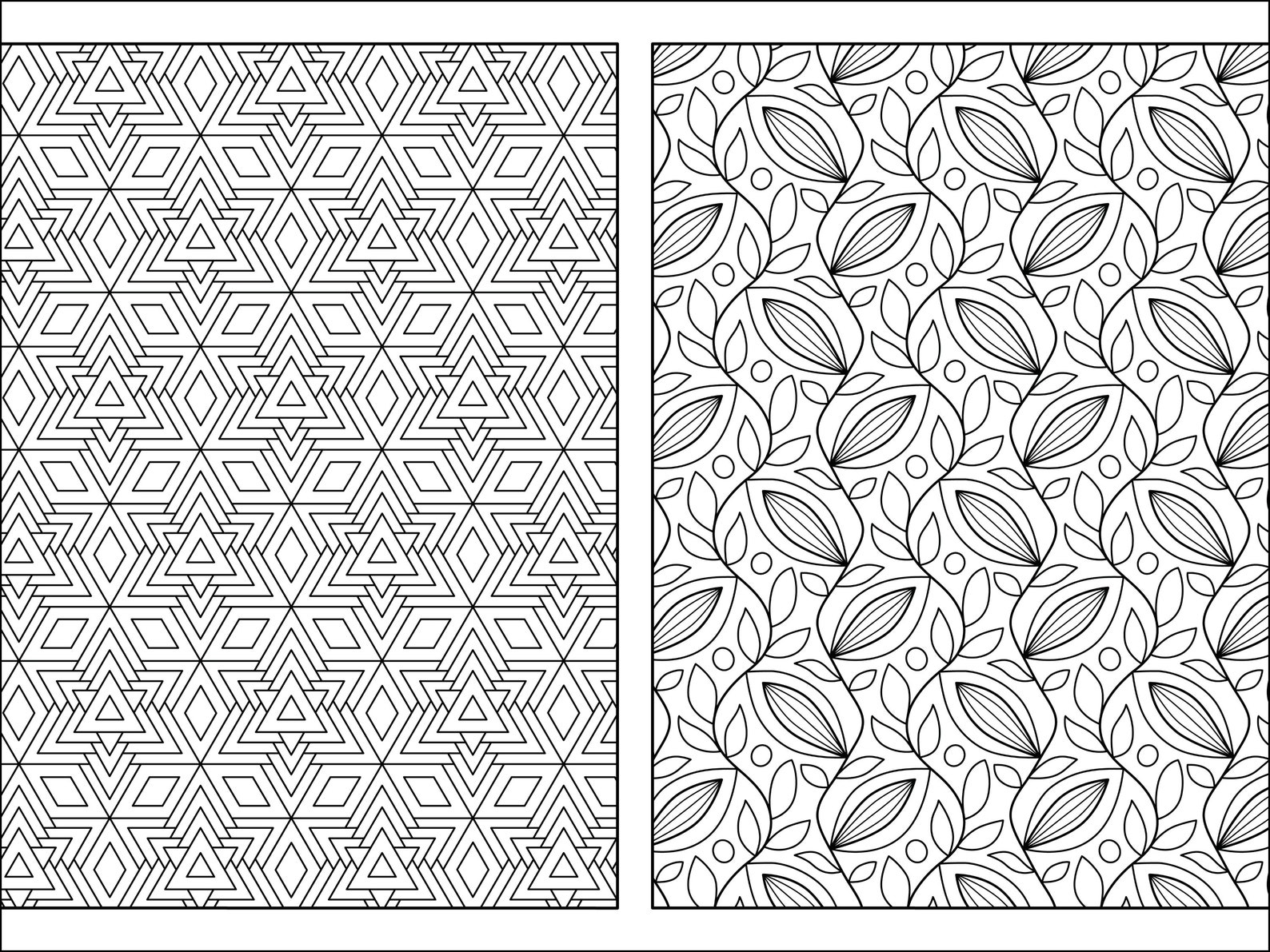 10 Geometric Patterns Printable Colouring Pages volume 4 A4 and US ...