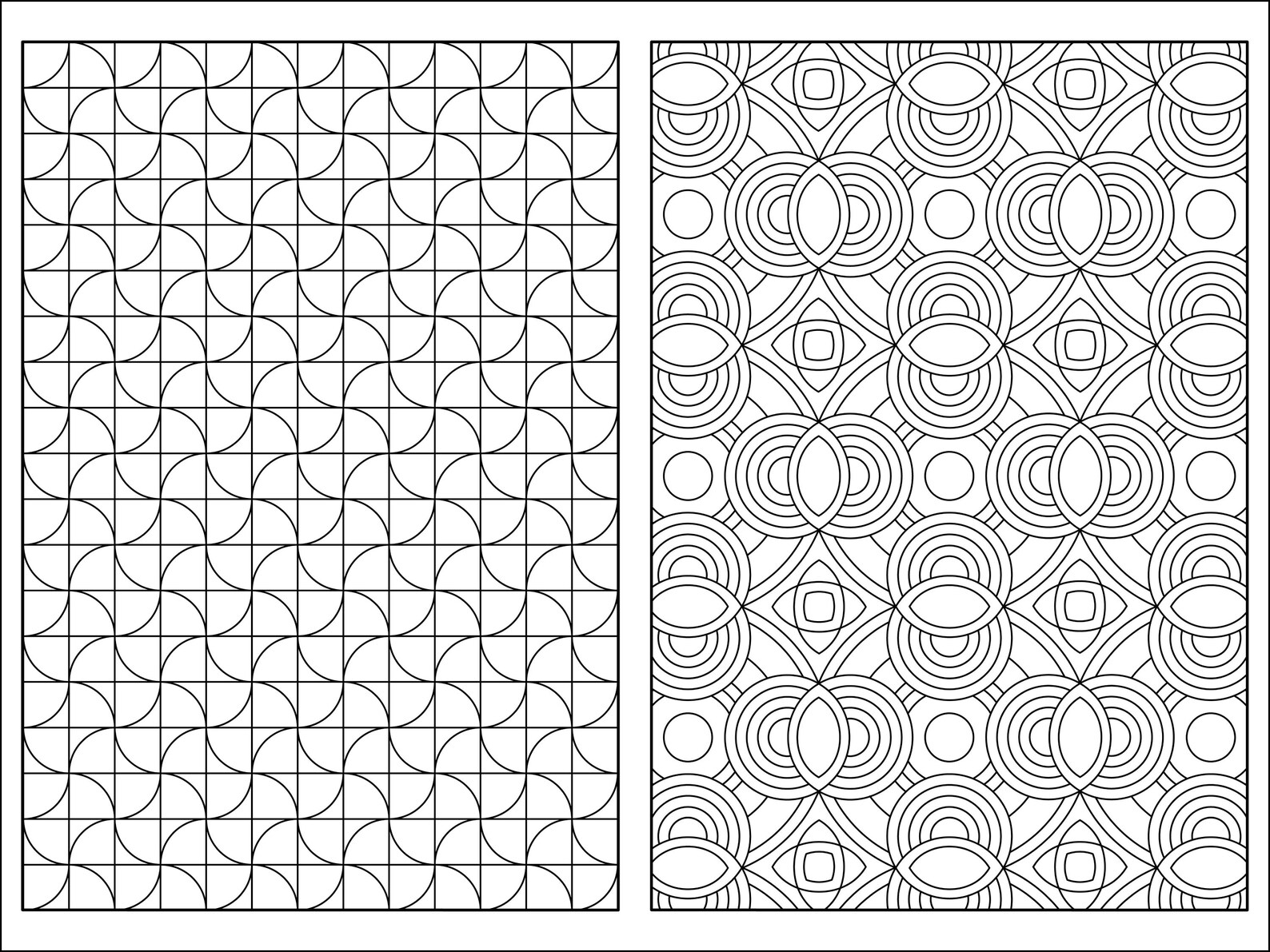 10 Geometric Patterns Printable Colouring Pages (volume 8) - A4 and US ...