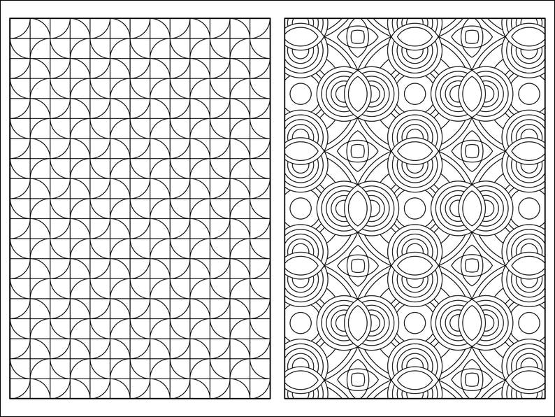 10 Geometric Patterns Printable Colouring Pages (volume 8) - A4 and US ...