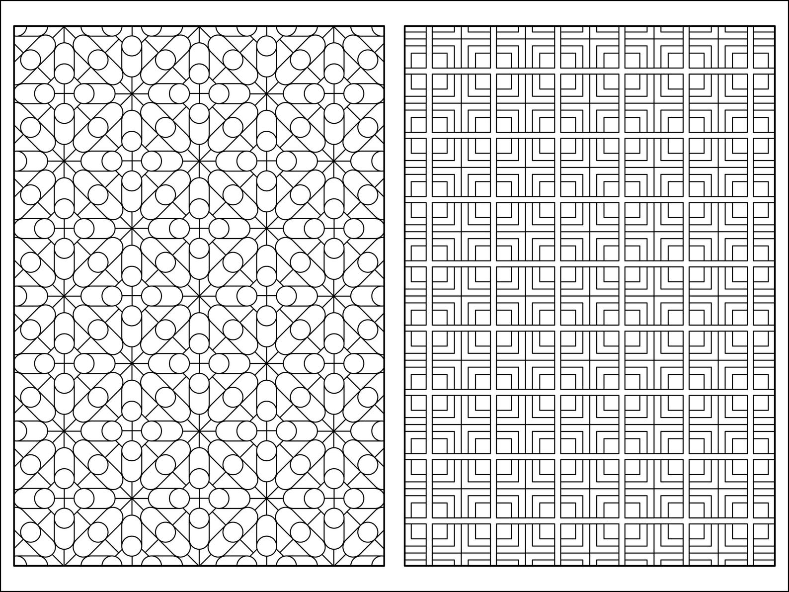 10 Geometric Patterns Printable Colouring Pages (volume 8) - A4 and US ...
