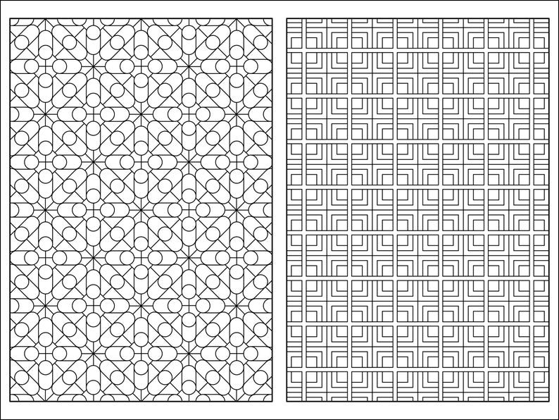 10 Geometric Patterns Printable Colouring Pages (volume 8) - A4 and US ...
