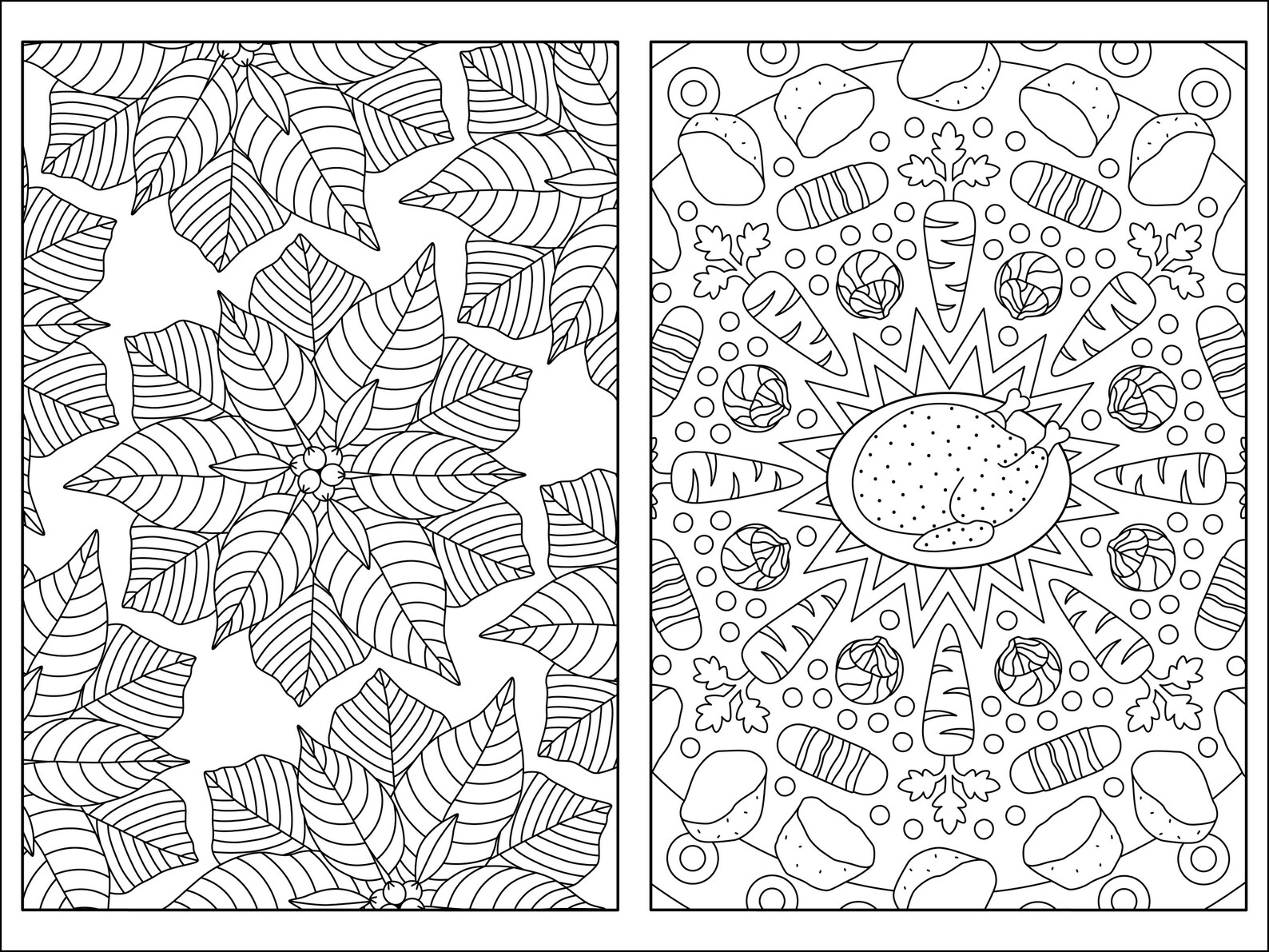 10 Festive Colouring Pages (vol 3) – Printable A4 and US Letter Formats ...