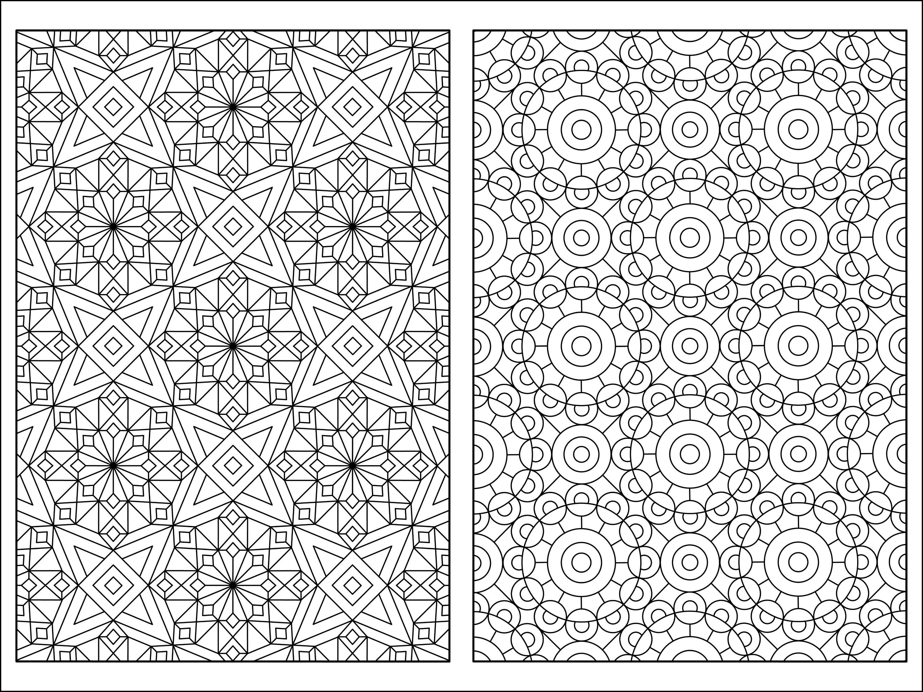 10 Geometric Patterns Printable Colouring Pages (volume 8) - A4 and US ...