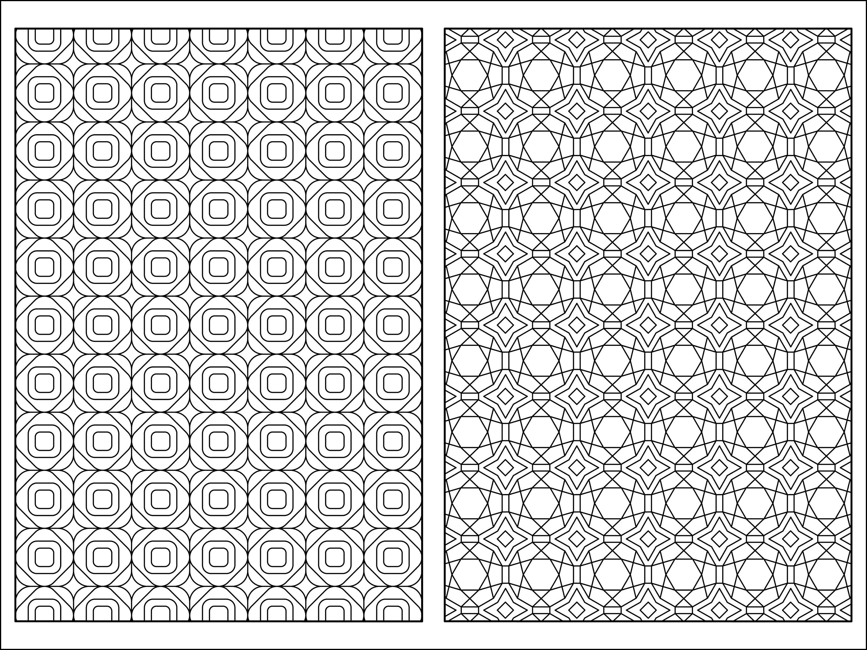 10 Geometric Patterns Printable Colouring Pages (volume 6) - A4 and US ...
