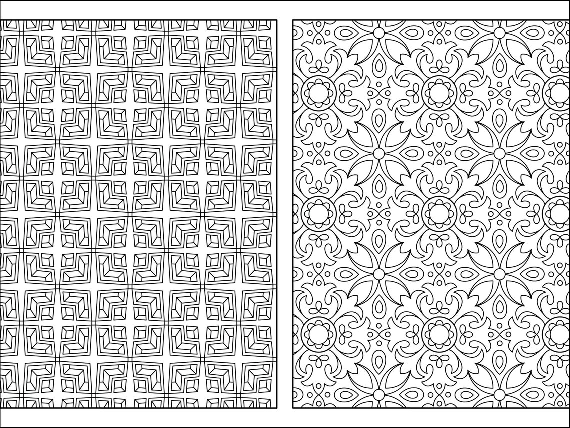 10 Geometric Patterns Printable Colouring Pages (volume 3) - A4 and US ...