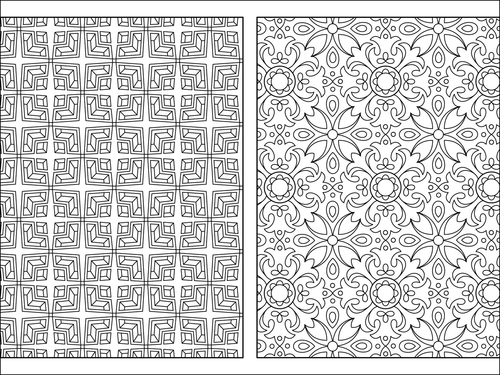 10 Geometric Patterns Printable Colouring Pages (volume 3) - A4 and US ...