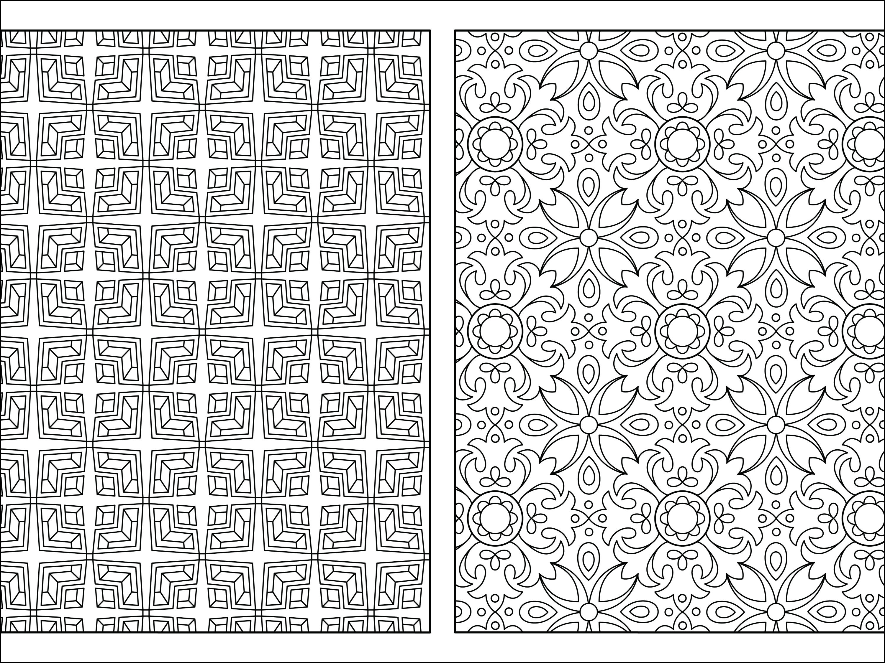 10 Geometric Patterns Printable Colouring Pages (volume 3) - A4 and US ...