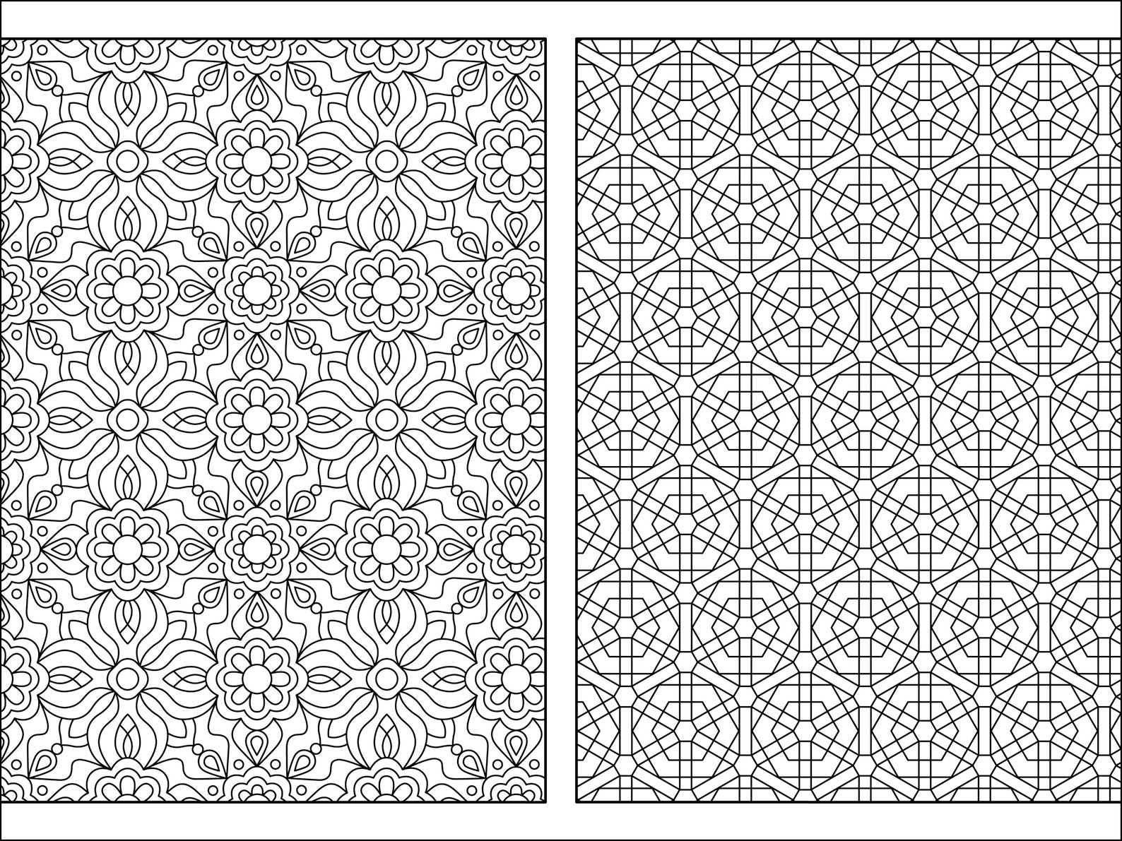 10 Geometric Patterns Printable Colouring Pages volume 4 A4 and US ...