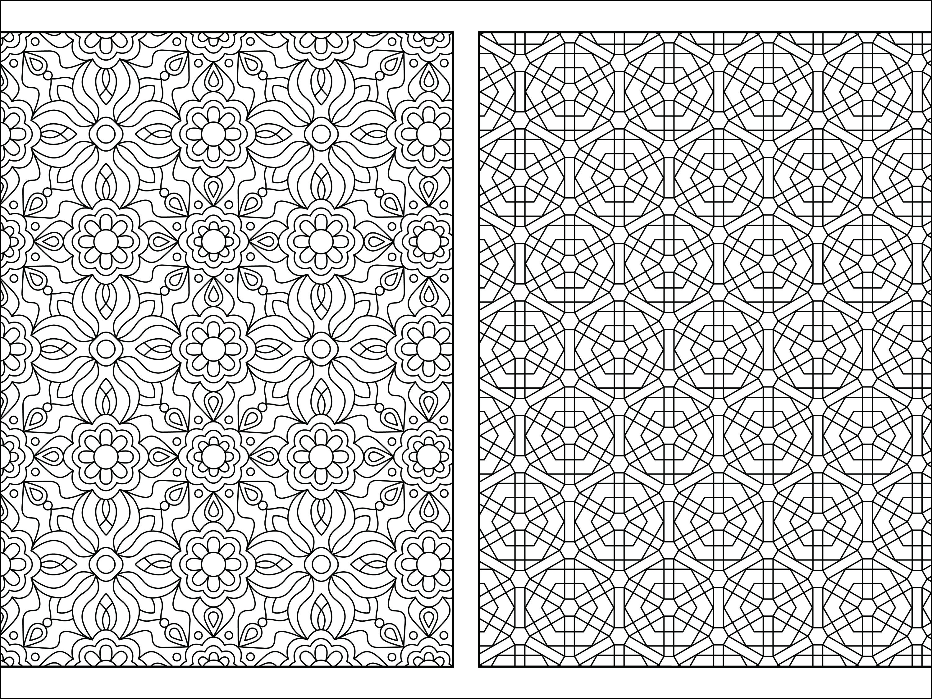 10 Geometric Patterns Printable Colouring Pages (volume 4) - A4 and US ...