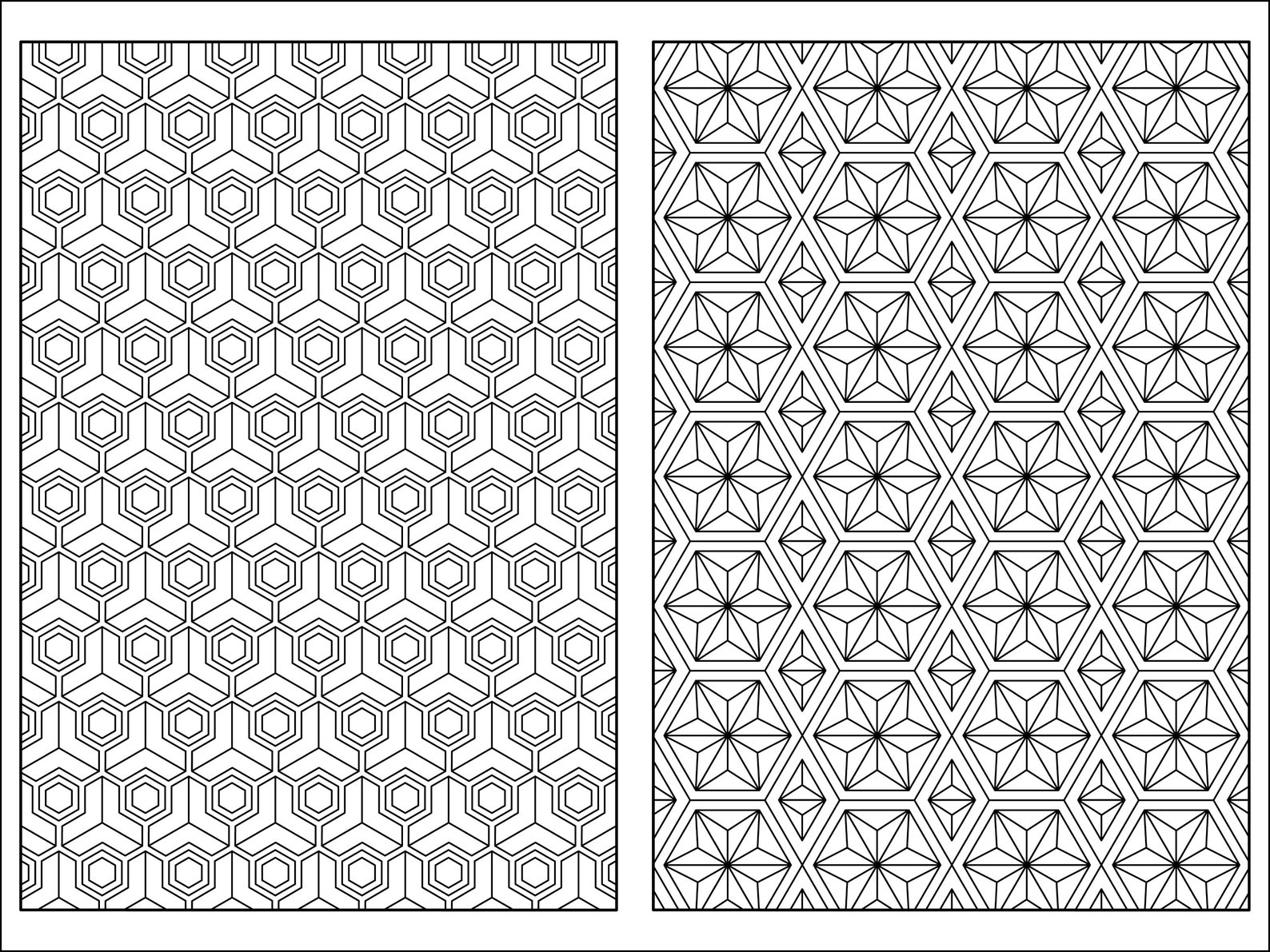10 Geometric Patterns Printable Colouring Pages (volume 2) - A4 and US ...