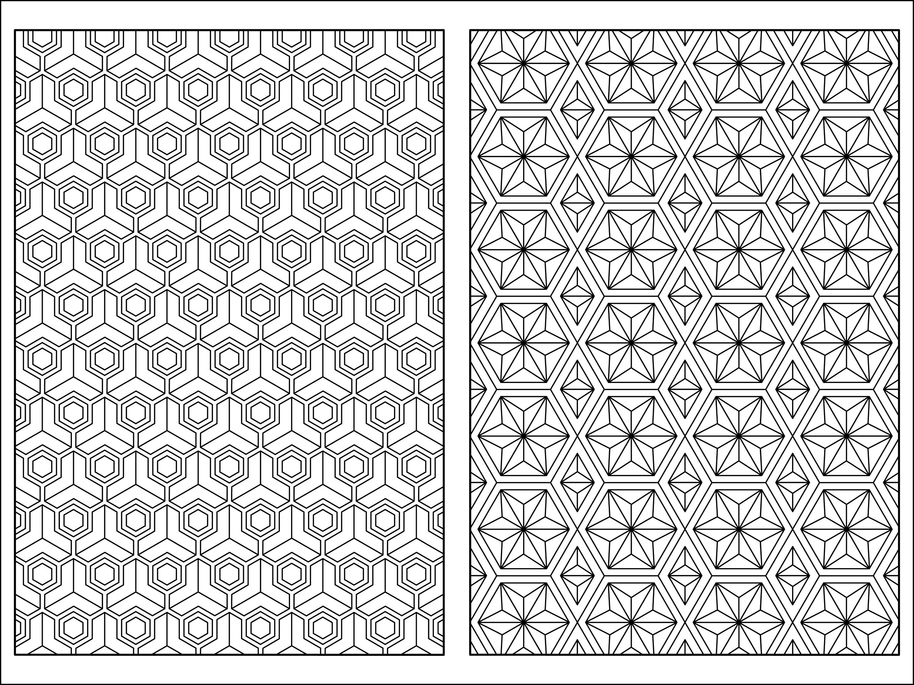 10 Geometric Patterns Printable Colouring Pages (volume 2) - A4 and US ...