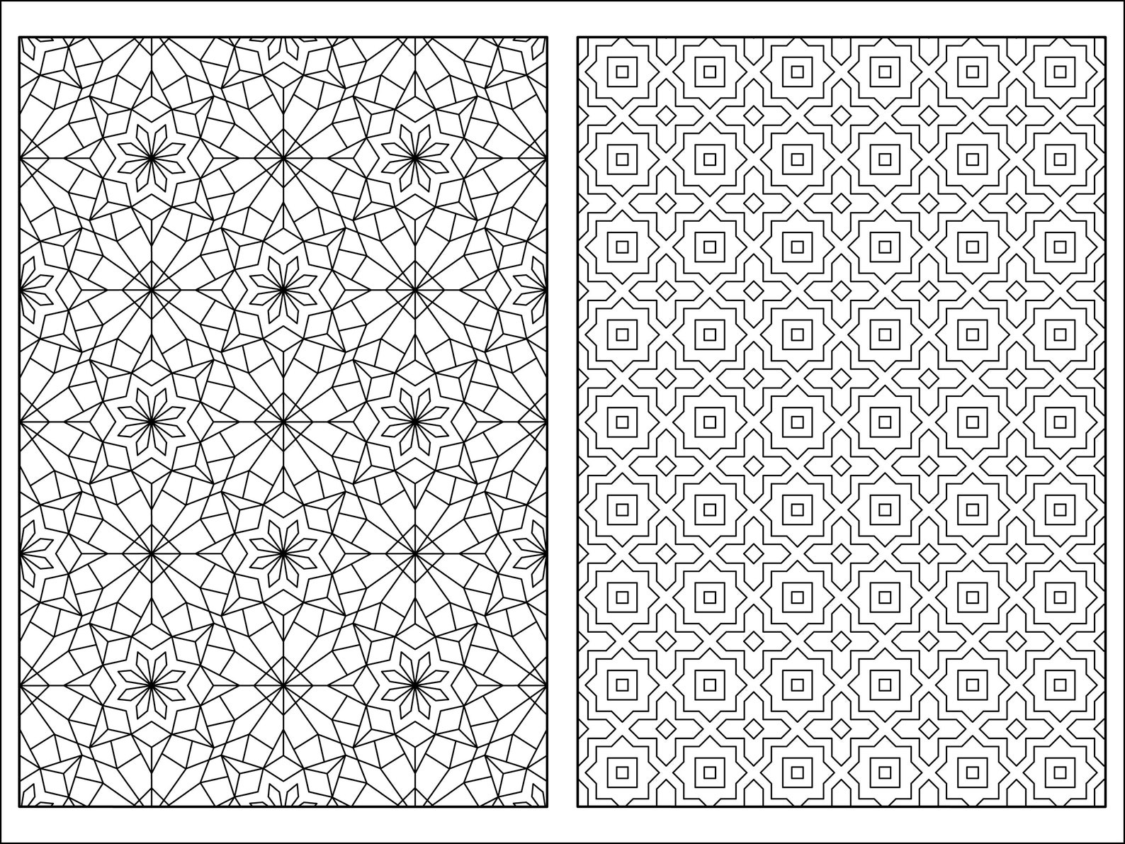 10 Geometric Patterns Printable Colouring Pages (volume 2) - A4 and US ...