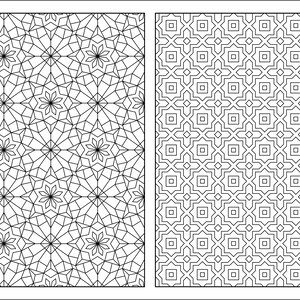 10 Geometric Patterns Printable Colouring Pages (volume 2) - A4 and US ...