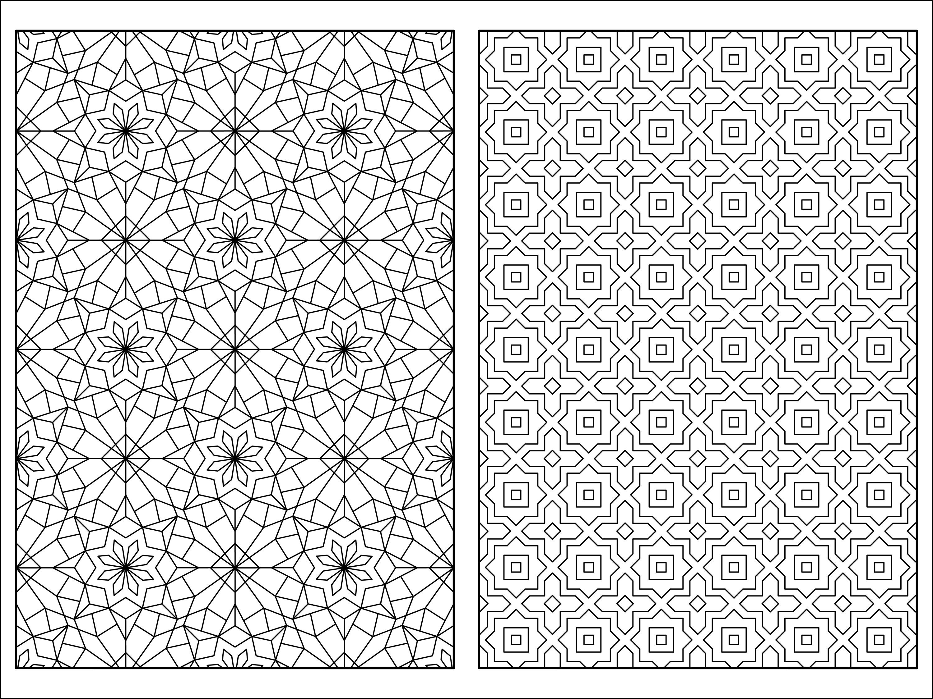 10 Geometric Patterns Printable Colouring Pages (volume 2) - A4 and US ...