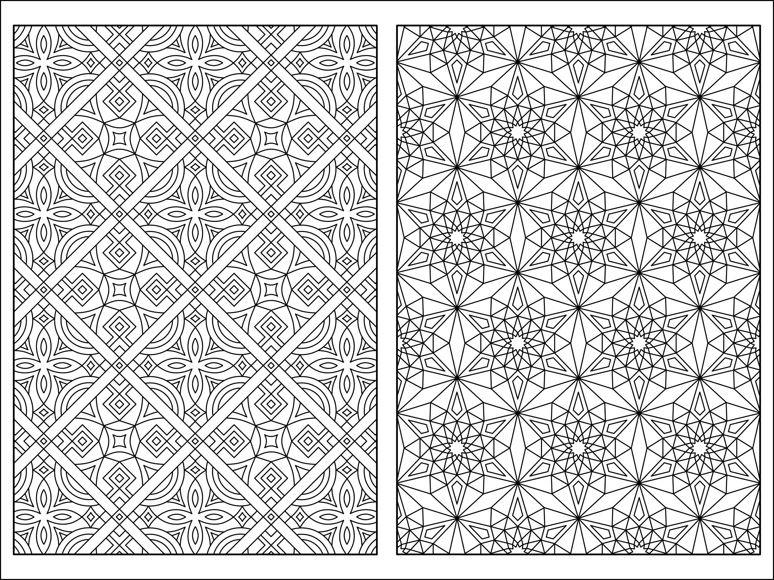 10 Geometric Patterns Printable Colouring Pages (volume 5) - A4 and US ...