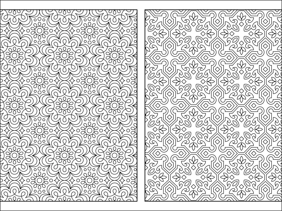 10 Geometric Patterns Printable Colouring Pages (volume 3) - A4 and US ...