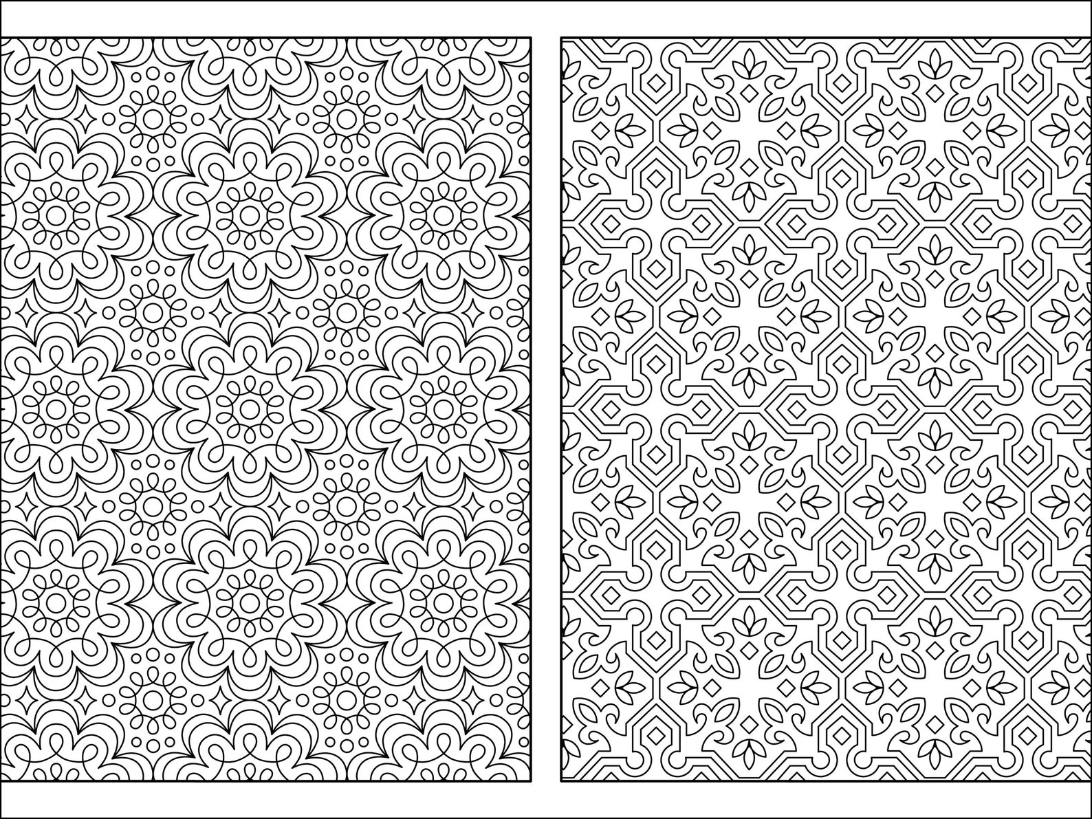 10 Geometric Patterns Printable Colouring Pages (volume 3) - A4 and US ...