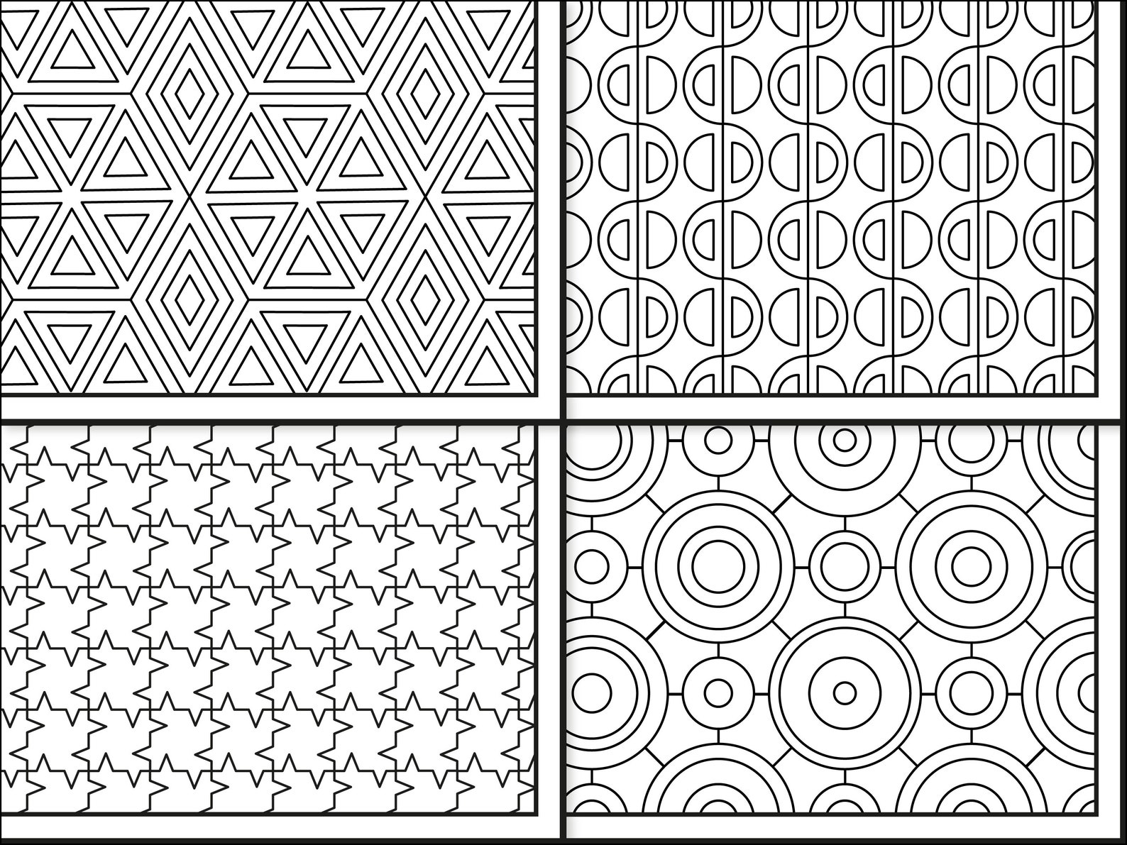 25 Geometric Patterns: Volume 1 - Printable Colouring Book Pages | UK ...