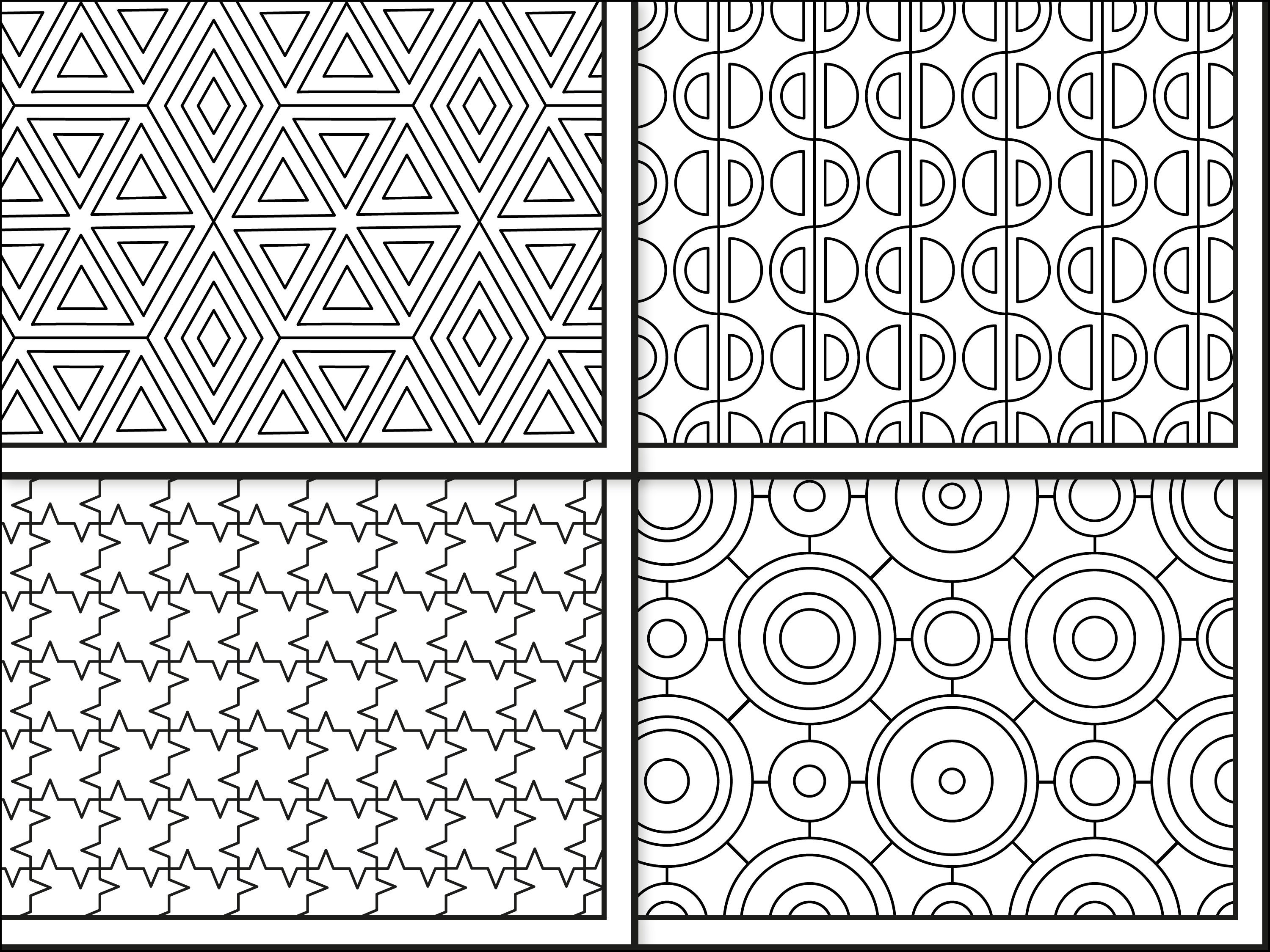 25 Geometric Patterns: Volume 1 - Printable Colouring Book Pages | UK ...