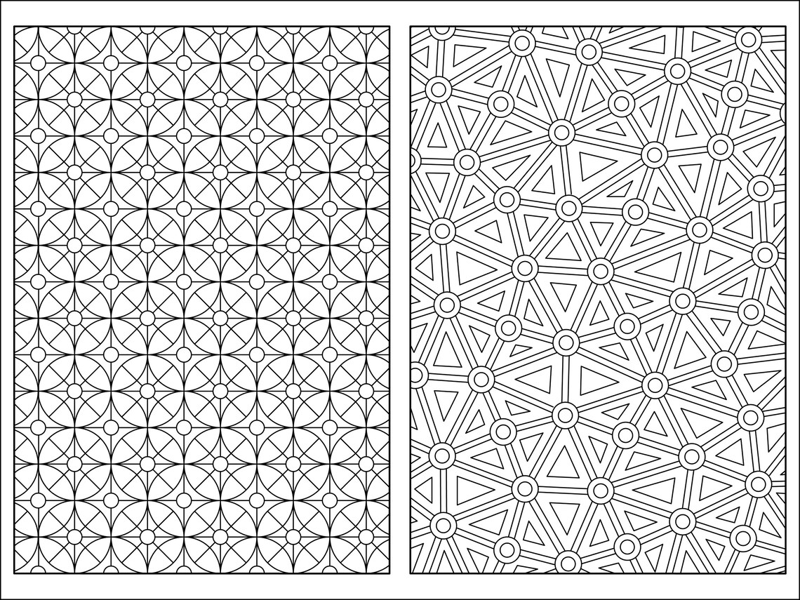 10 Geometric Patterns Printable Colouring Pages (volume 5) - A4 and US ...