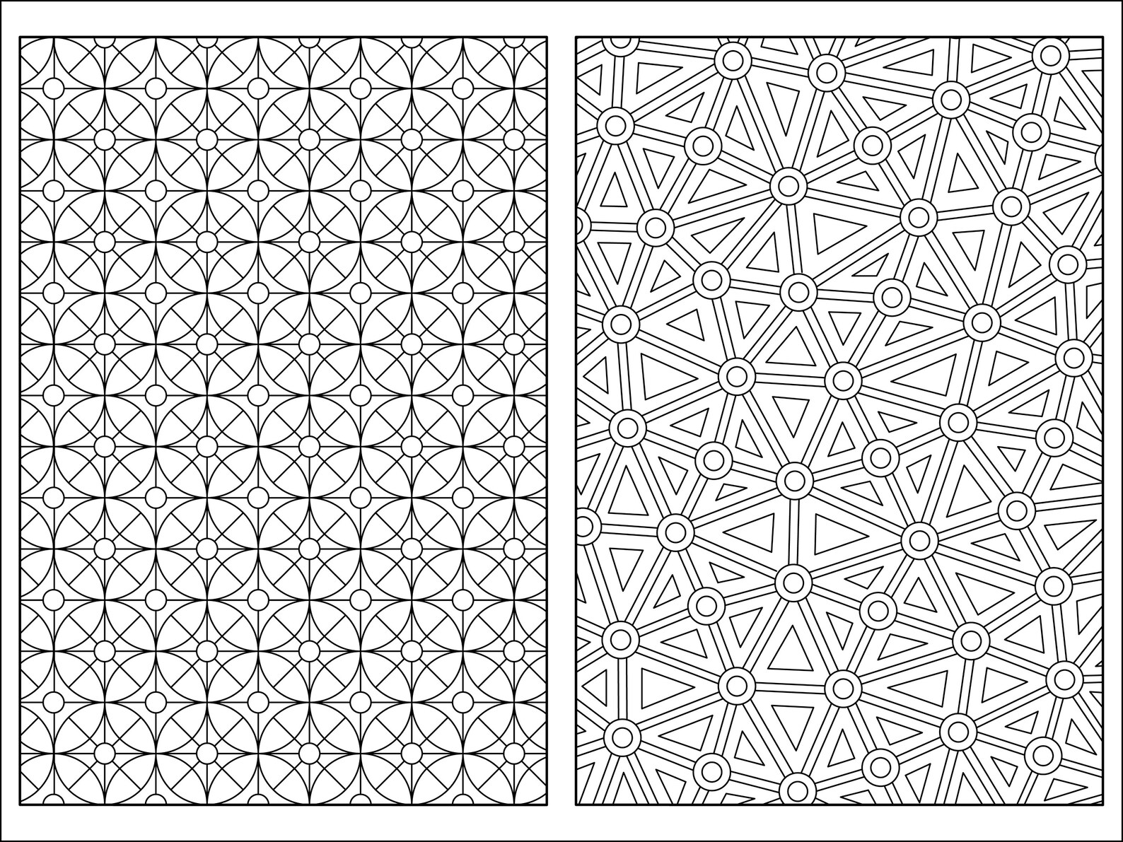 10 Geometric Patterns Printable Colouring Pages (volume 5) - A4 and US ...