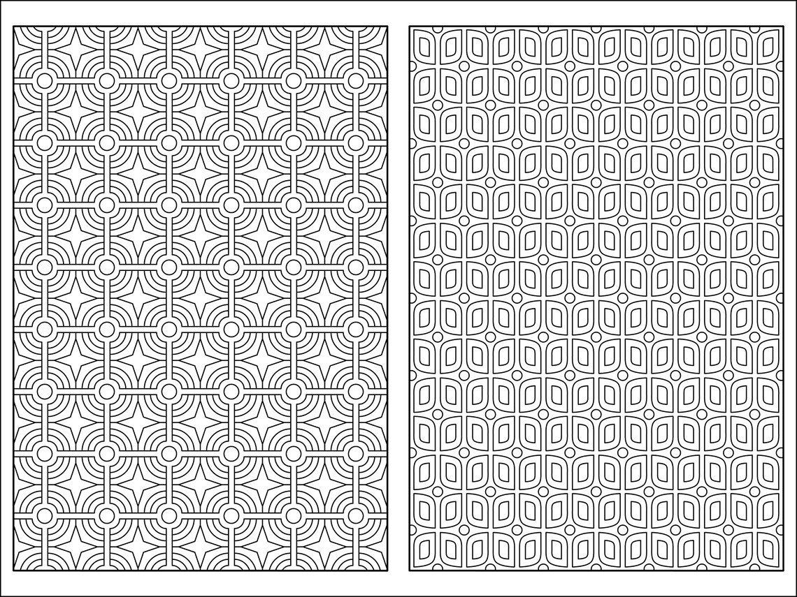 10 Geometric Patterns Printable Colouring Pages (volume 2) - A4 and US ...