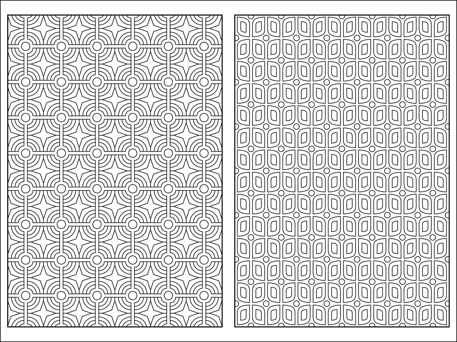 10 Geometric Patterns Printable Colouring Pages (volume 2) - A4 and US ...