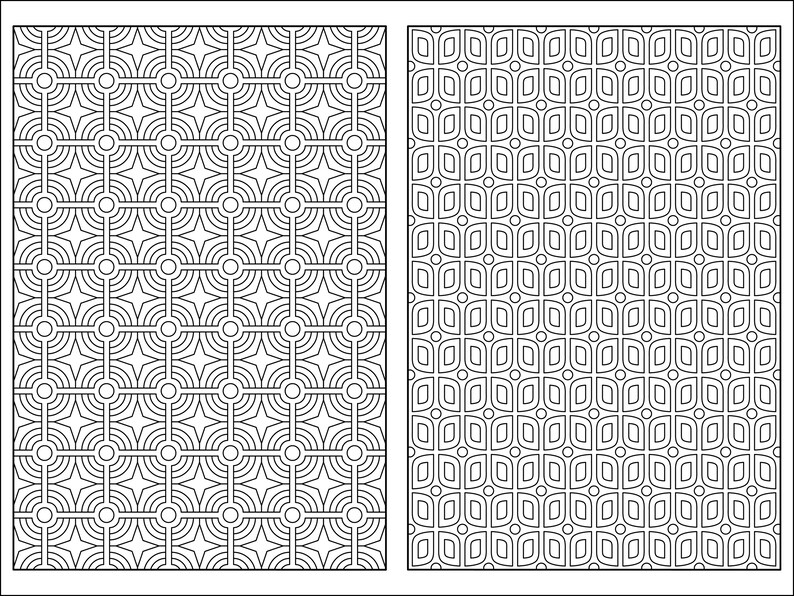 10 Geometric Patterns Printable Colouring Pages (volume 2) - A4 and US ...