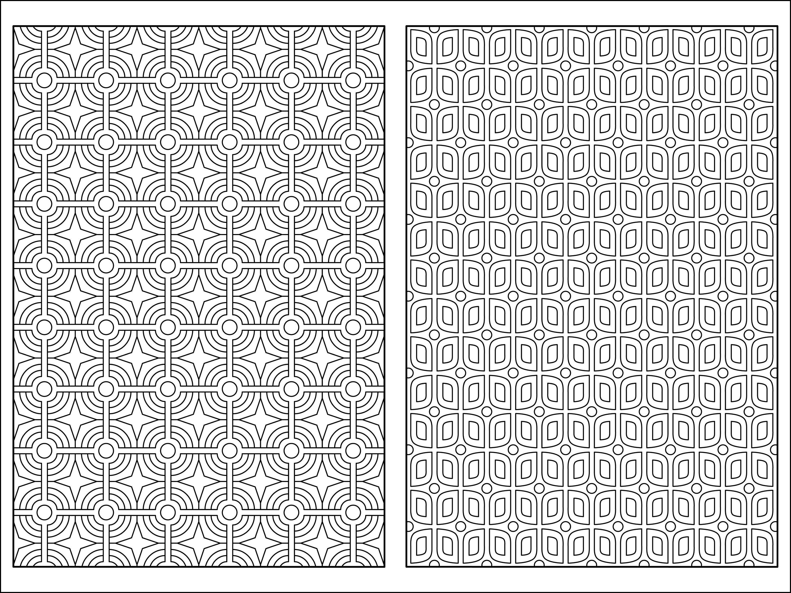 10 Geometric Patterns Printable Colouring Pages (volume 2) - A4 and US ...