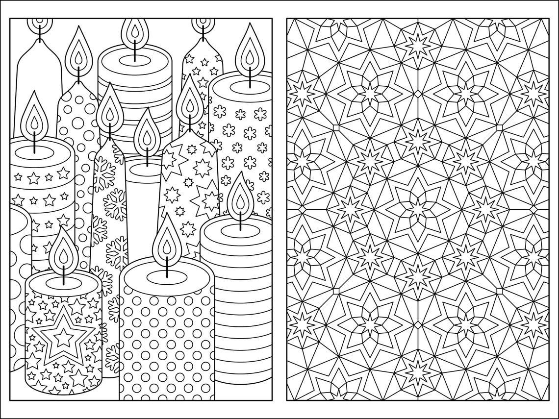 10 Festive Colouring Pages (vol 1) – Printable A4 and US Letter Formats ...