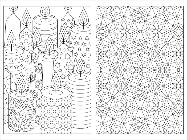 10 Festive Colouring Pages (vol 1) – Printable A4 and US Letter Formats ...
