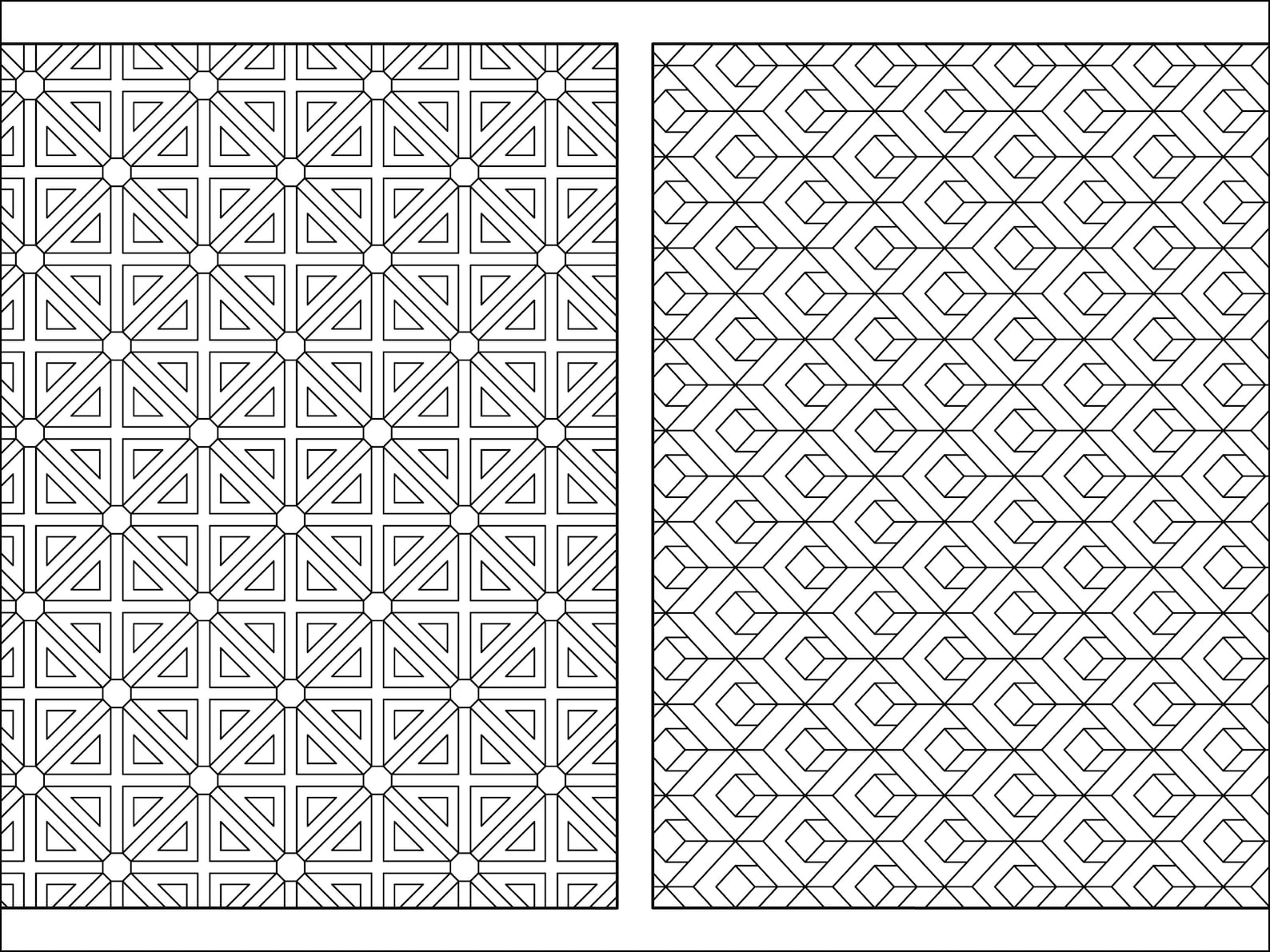 10 Geometric Patterns Printable Colouring Pages (volume 3) - A4 and US ...