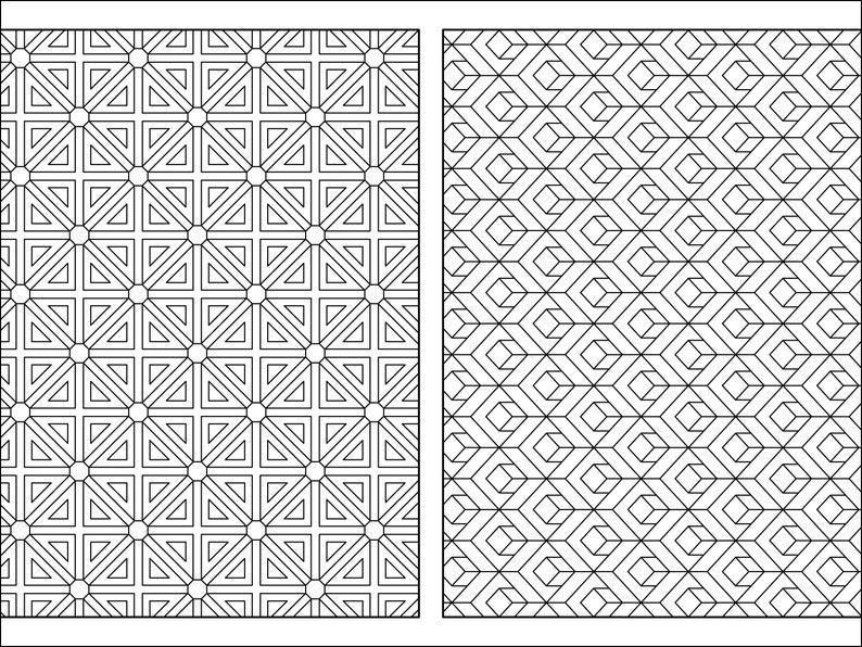 10 Geometric Patterns Printable Colouring Pages (volume 3) - A4 and US ...