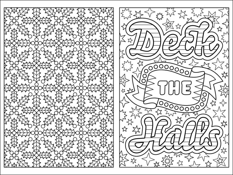 10 Festive Colouring Pages (vol 1) – Printable A4 and US Letter Formats ...