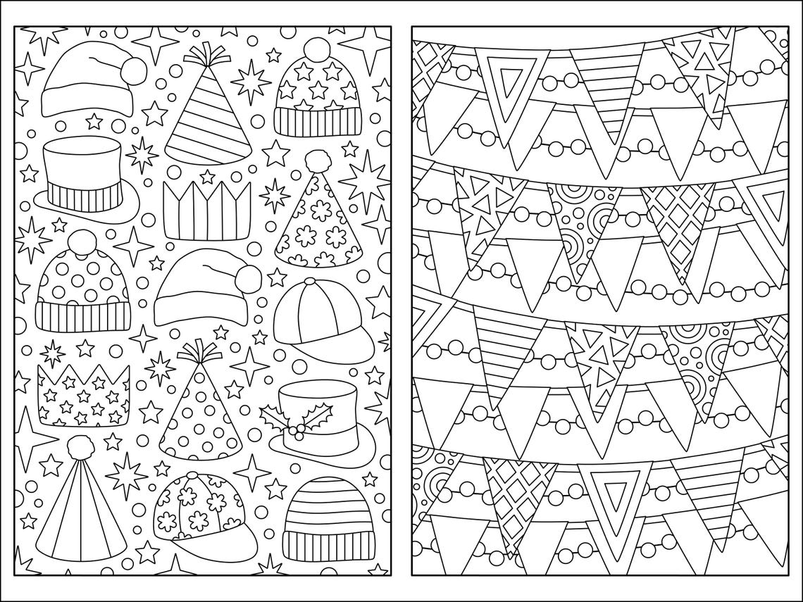 10 Festive Colouring Pages (vol 3) – Printable A4 and US Letter Formats ...