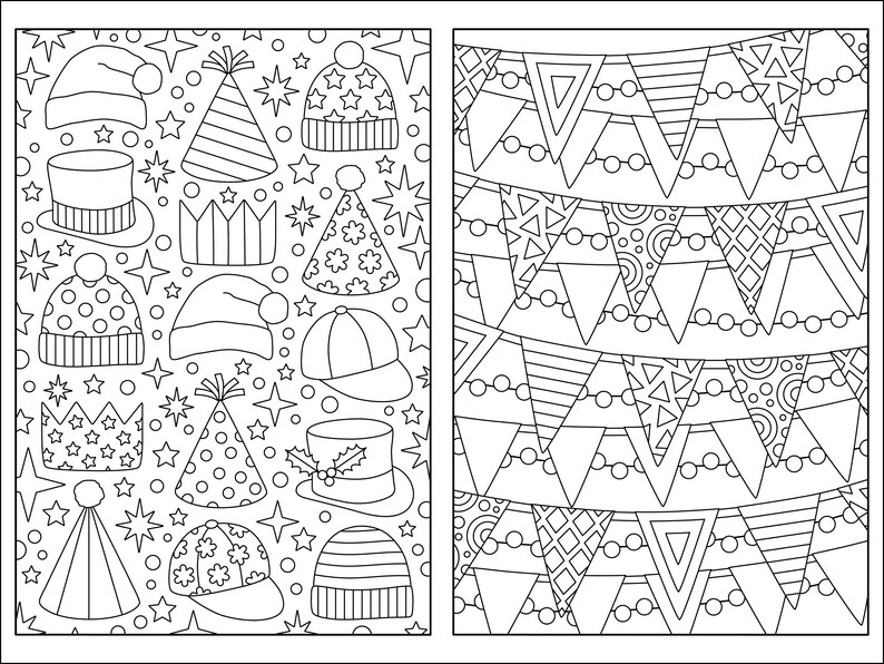 10 Festive Colouring Pages (vol 3) – Printable A4 and US Letter Formats ...