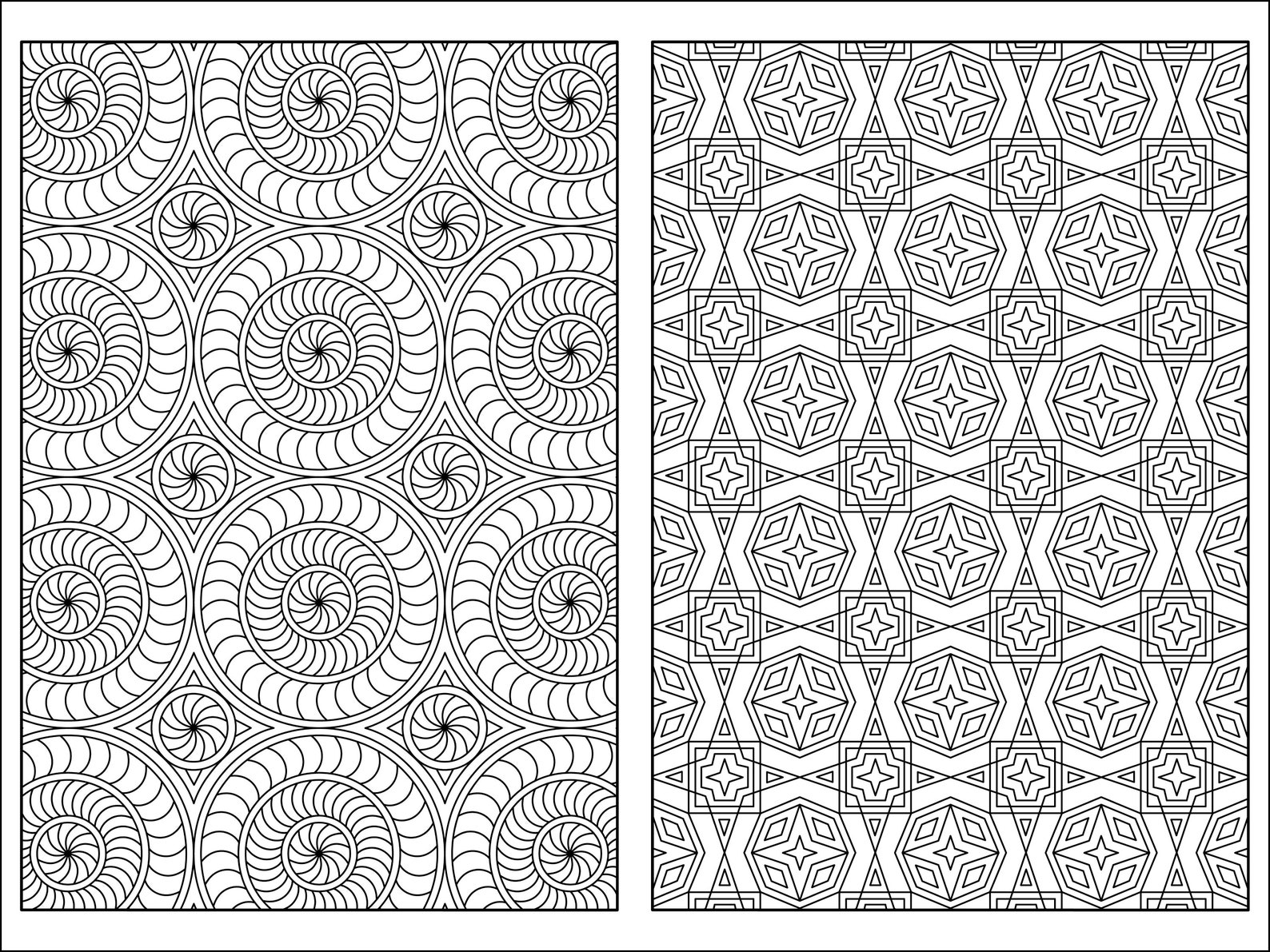 10 Geometric Patterns Printable Colouring Pages (volume 2) - A4 and US ...