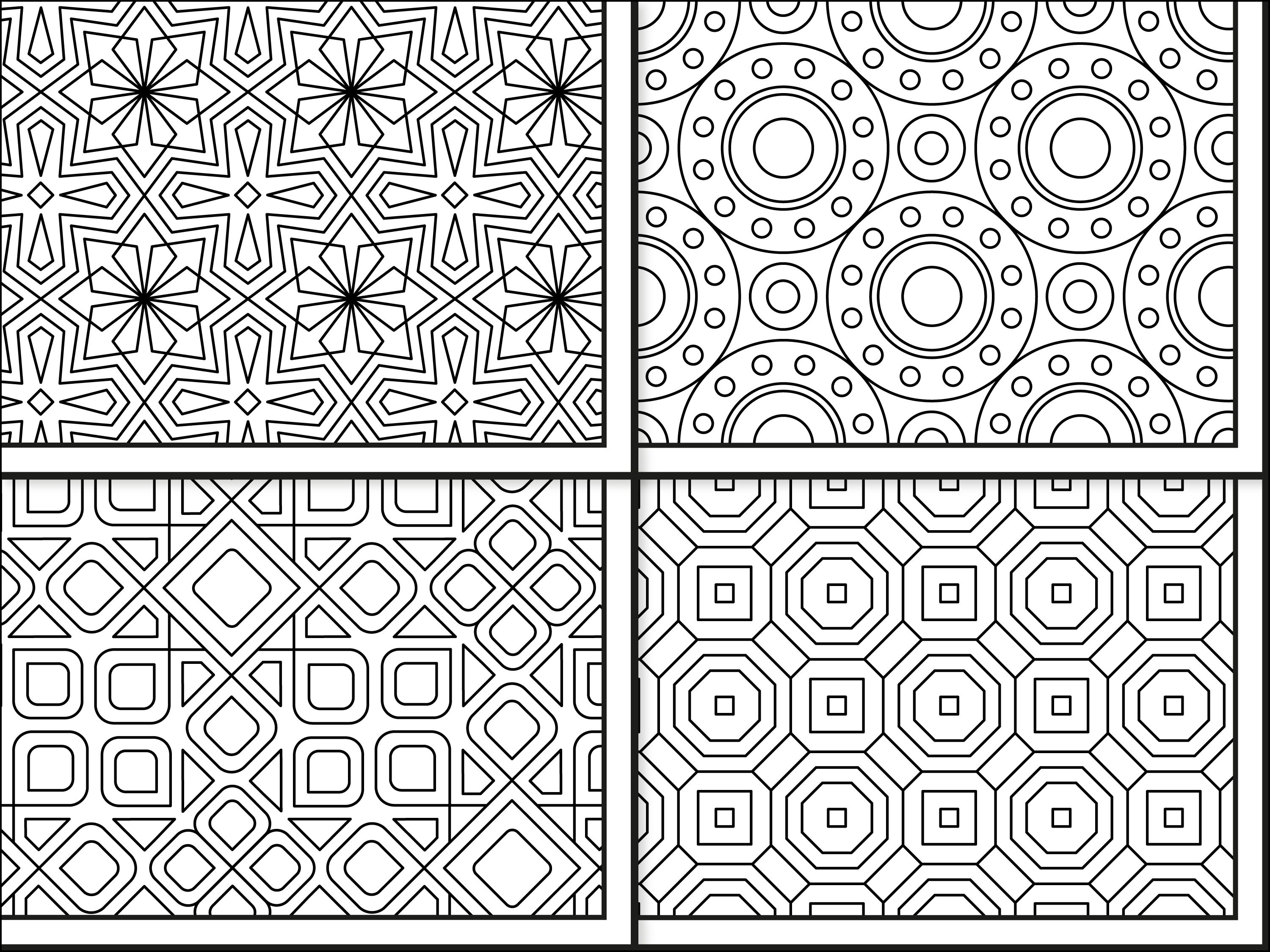 25 Geometric Patterns: Volume 1 - Printable Colouring Book Pages | UK ...