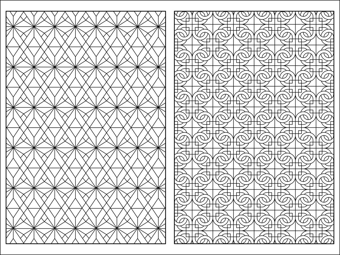 10 Geometric Patterns Printable Colouring Pages (volume 6) - A4 and US ...