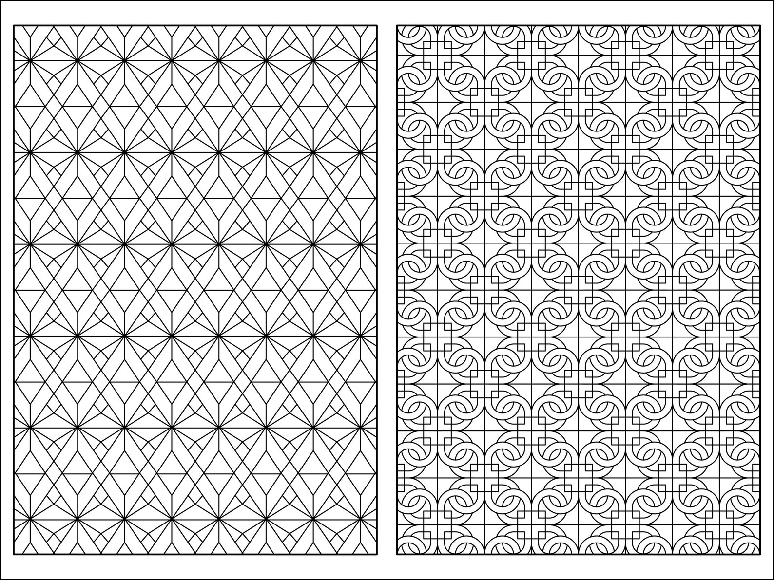 10 Geometric Patterns Printable Colouring Pages (volume 6) - A4 and US ...