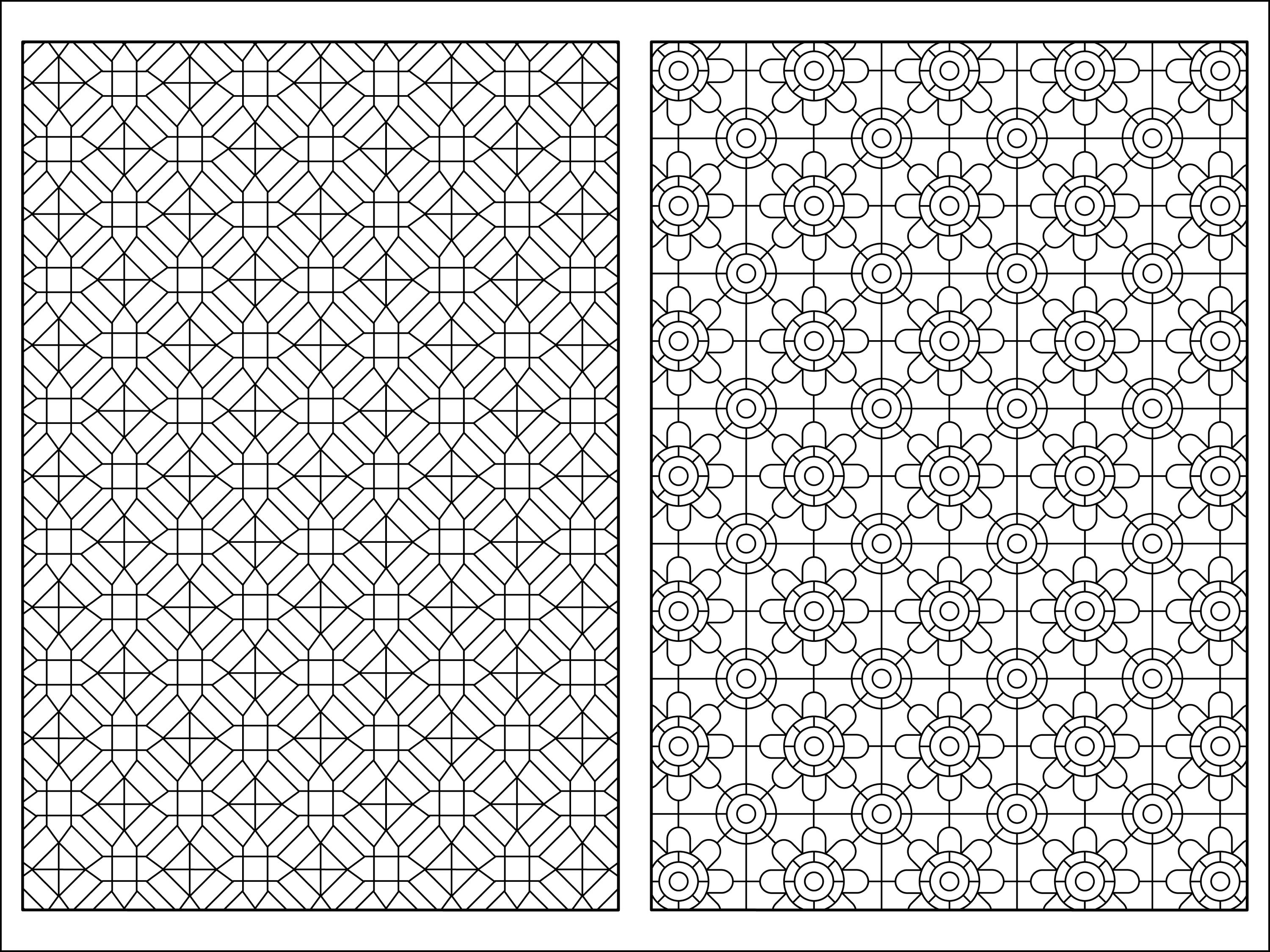 10 Geometric Patterns Printable Colouring Pages (volume 6) - A4 and US ...
