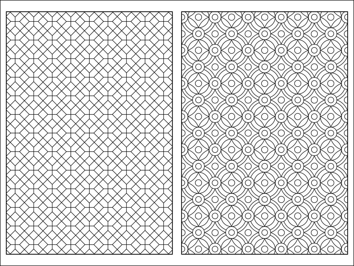 10 Geometric Patterns Printable Colouring Pages (volume 6) - A4 and US ...