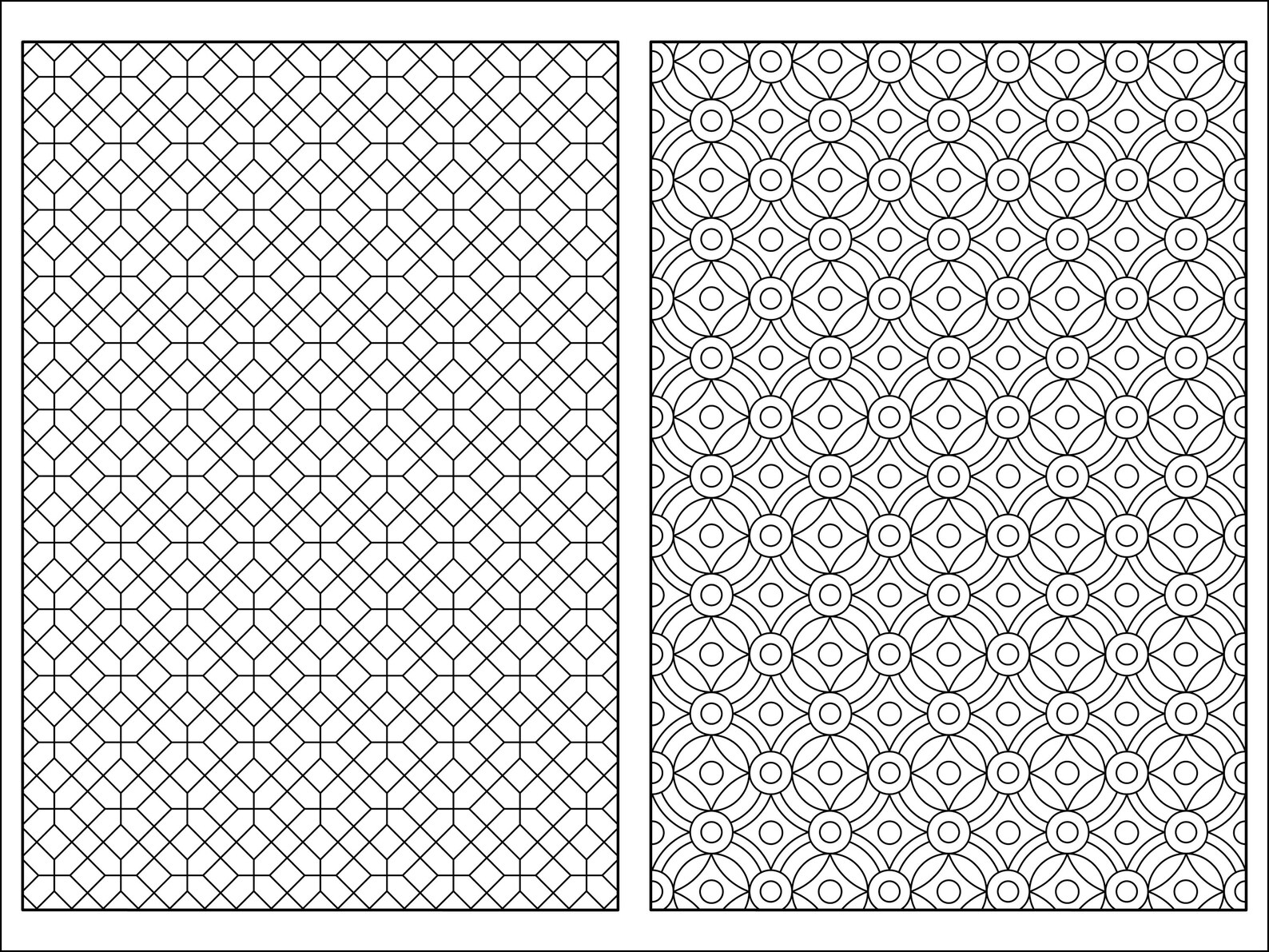 10 Geometric Patterns Printable Colouring Pages (volume 6) - A4 and US ...