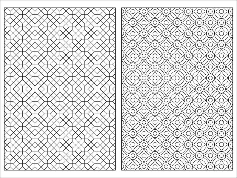 10 Geometric Patterns Printable Colouring Pages (volume 6) - A4 and US ...