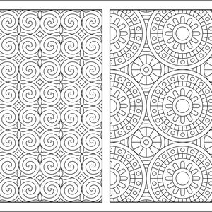 10 Geometric Patterns Printable Colouring Pages volume 4 A4 and US ...
