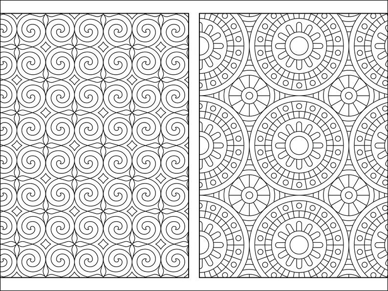 10 Geometric Patterns Printable Colouring Pages (volume 4) - A4 and US ...