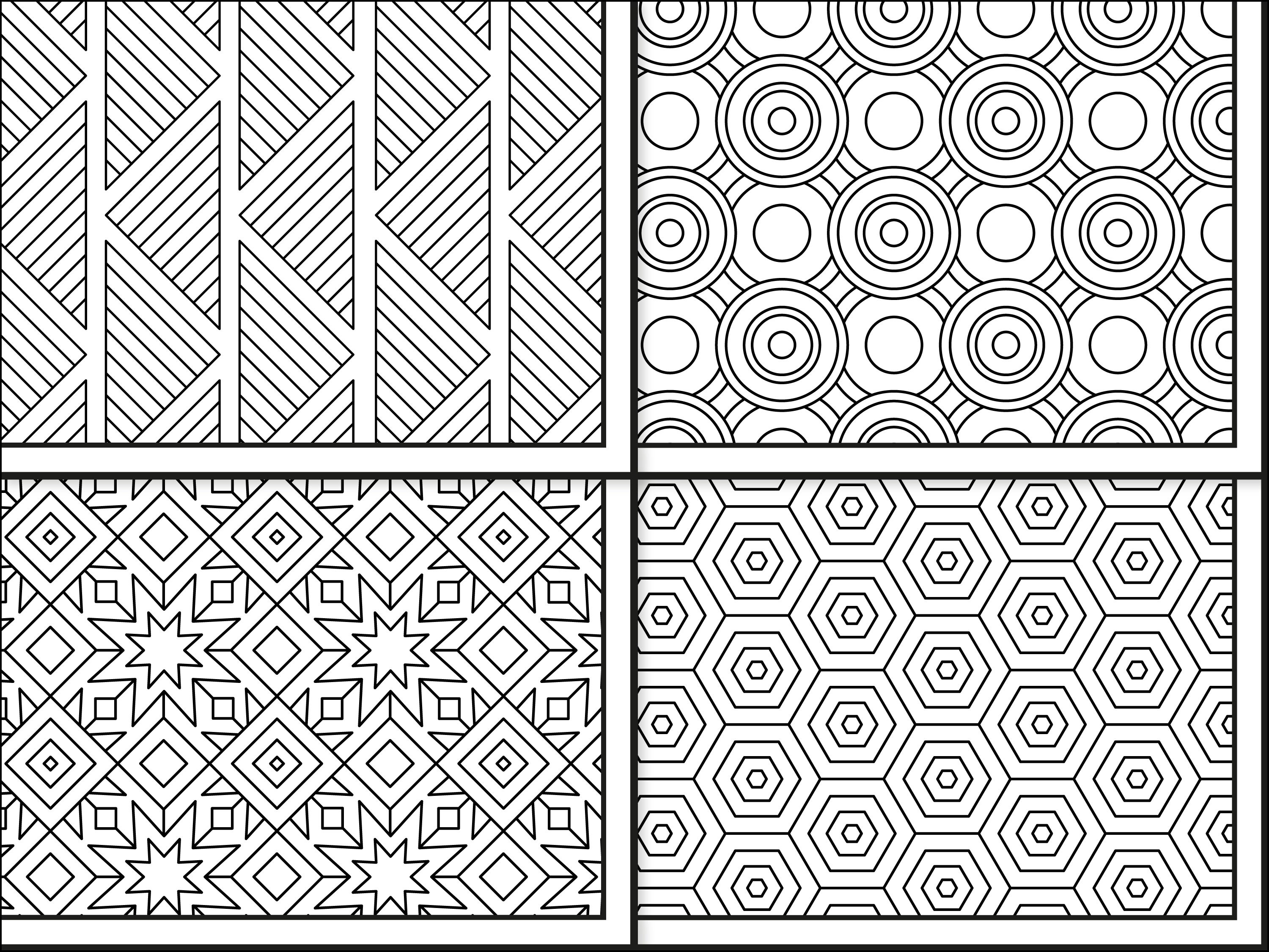 25 Geometric Patterns: Volume 1 - Printable Colouring Book Pages | UK ...